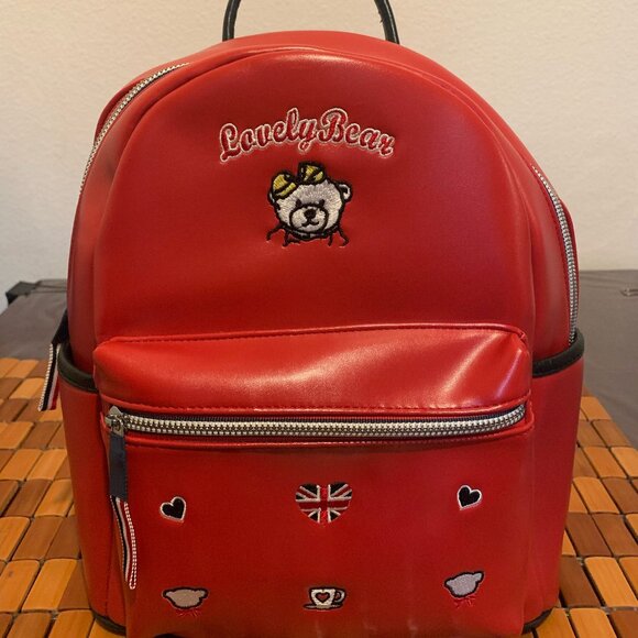 Lenle | Bags | New Lucky Bear Red Cute Backpack | Poshmark